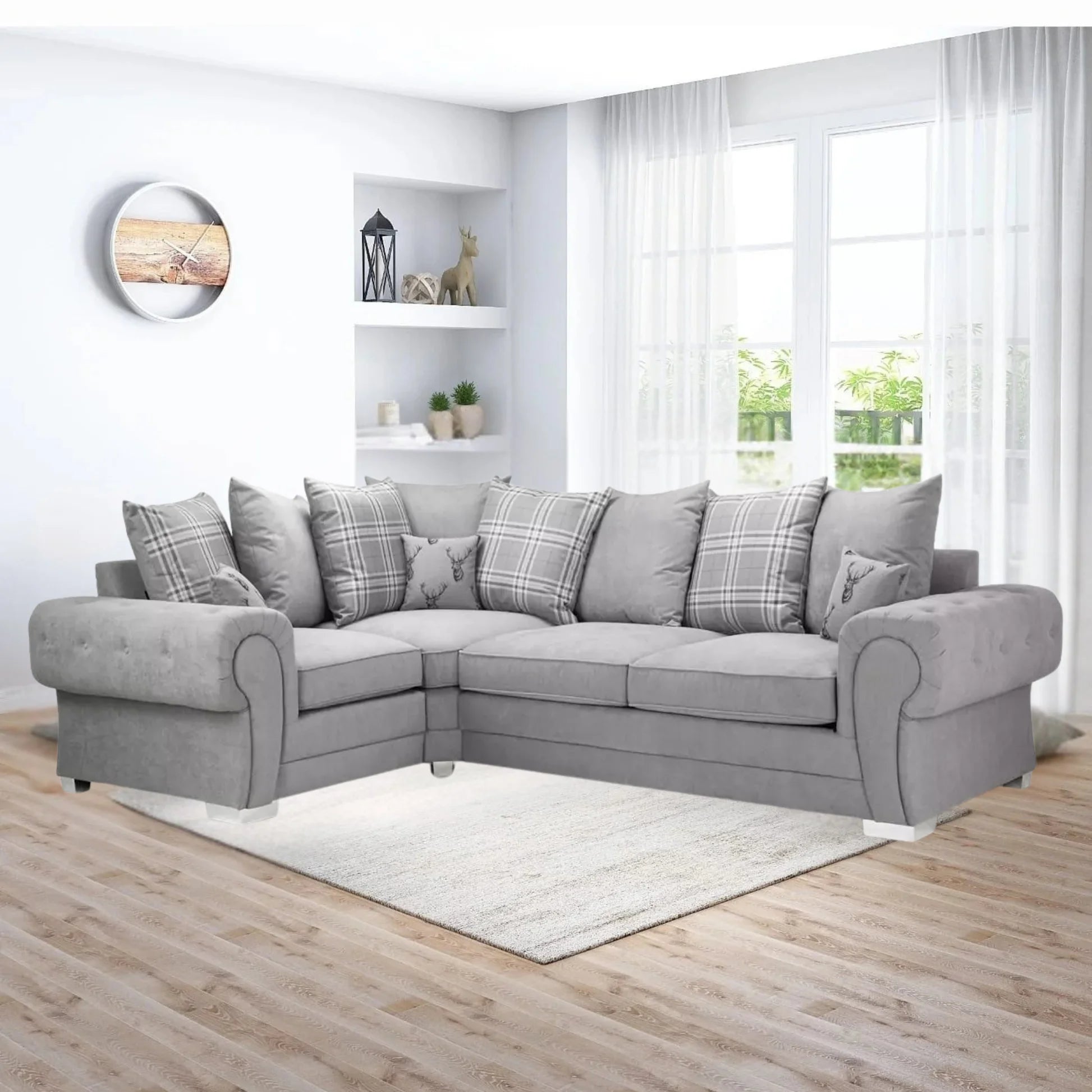 Luxury Verona Scatter Back L Shape Sofa UK | Gamzo Outlet