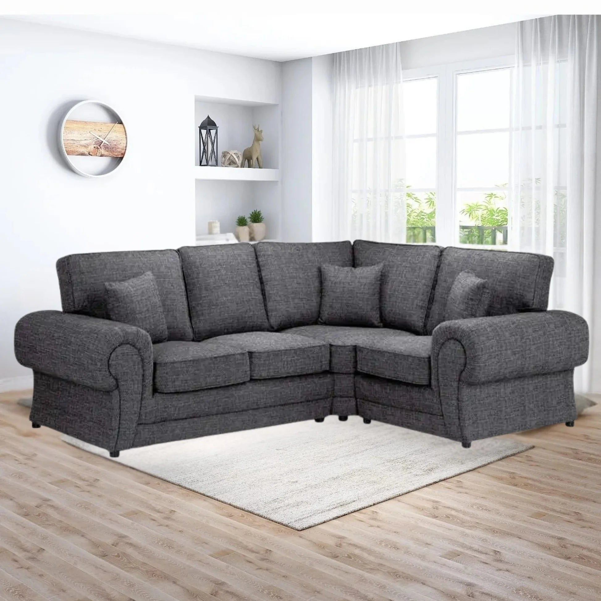 Luxury Wilcot Fabric L Shape Sofa UK | Gamzo Outlet
